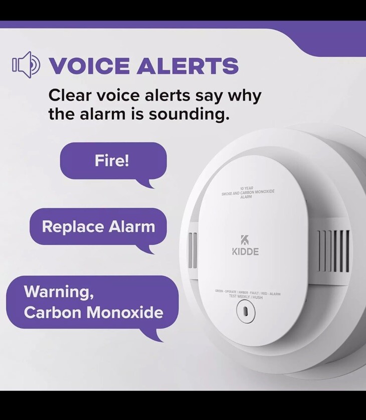 Kidde Smoke & Carbon Monoxide Detector, 10-Year Battery Powered, LED ...