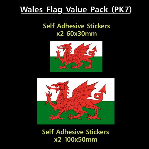 Wales / Welsh Flag Sticker Decals - Value Pack! - GB, Van, Car, Truck ...