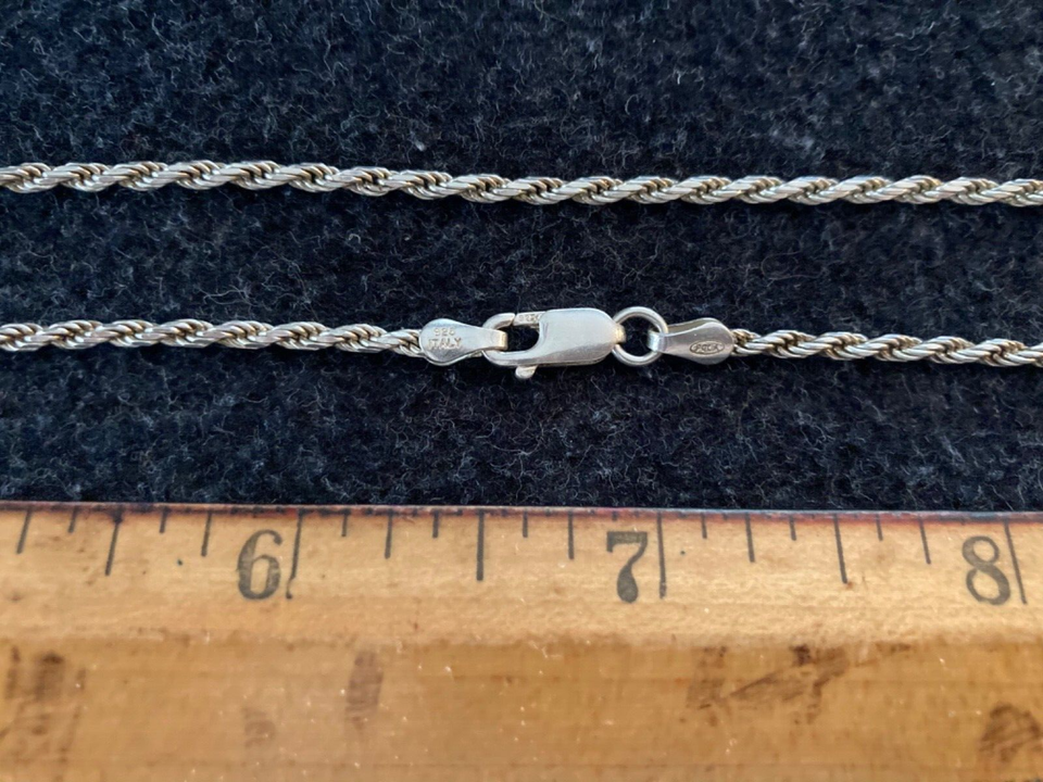 30 INCH SOLID STERLING SILVER ROPE CHAIN W/H BETTER LOBSTER CLAW LOCK ...