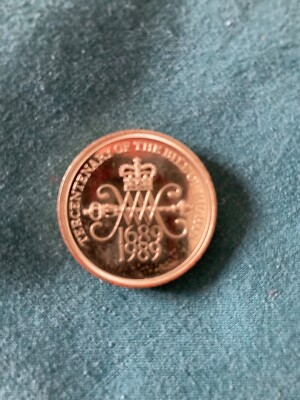 1989 Tercentenary of the Bill of Rights £2 Two Pound Coin 1689-1989. 10 ...