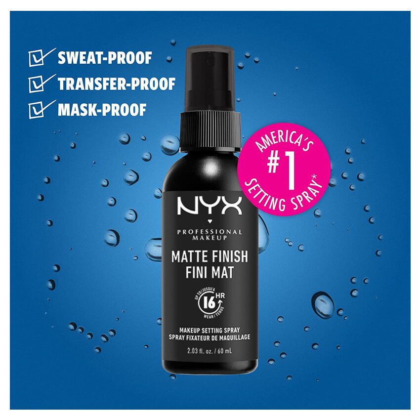 1 NYX Makeup Setting Spray - Matte Finish 60 ml (Long Lasting) "MSS01 ...