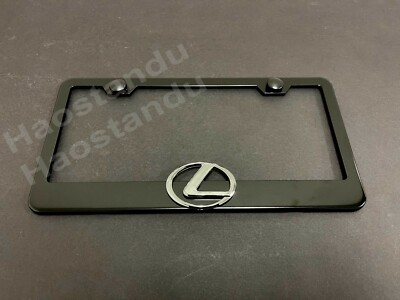 1xLexusLogo 3D Emblem Badge BLACK Stainless License Plate Frame RUST ...