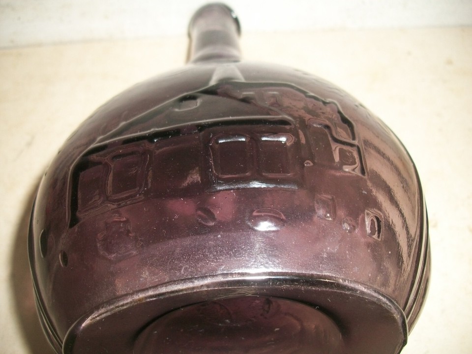 Vintage Purple Pontil Bottle Jenny lind Fislerville Glass Works Flask ...