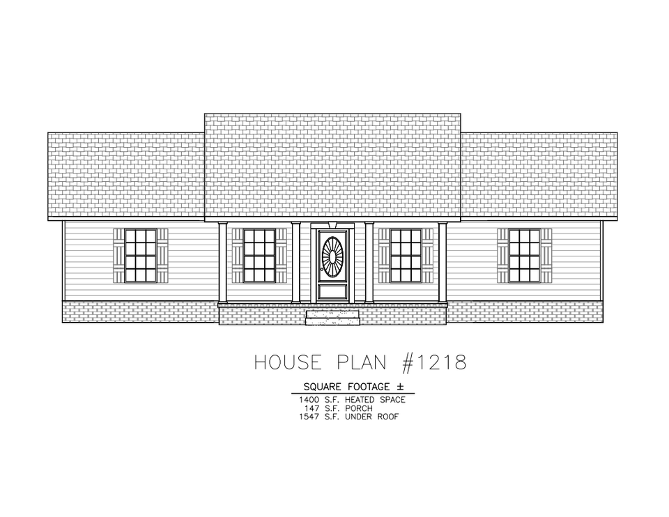 Ranch House Plans 1400 SF 3 Bed 2 Bath Open Floor - Split BR ...