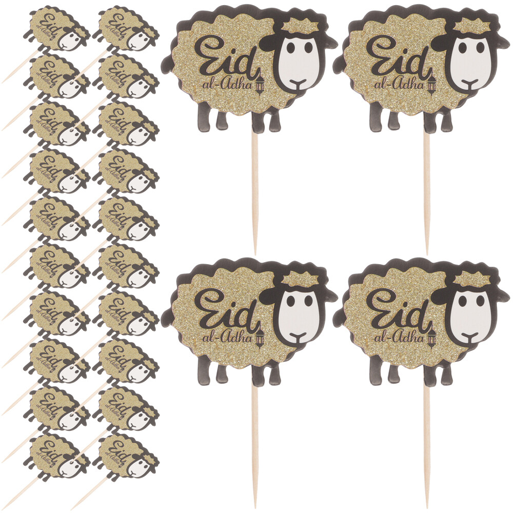 24 Pcs Eid Mubarak Cupcakes Sheep Toppers Hat Dessert Decor | eBay