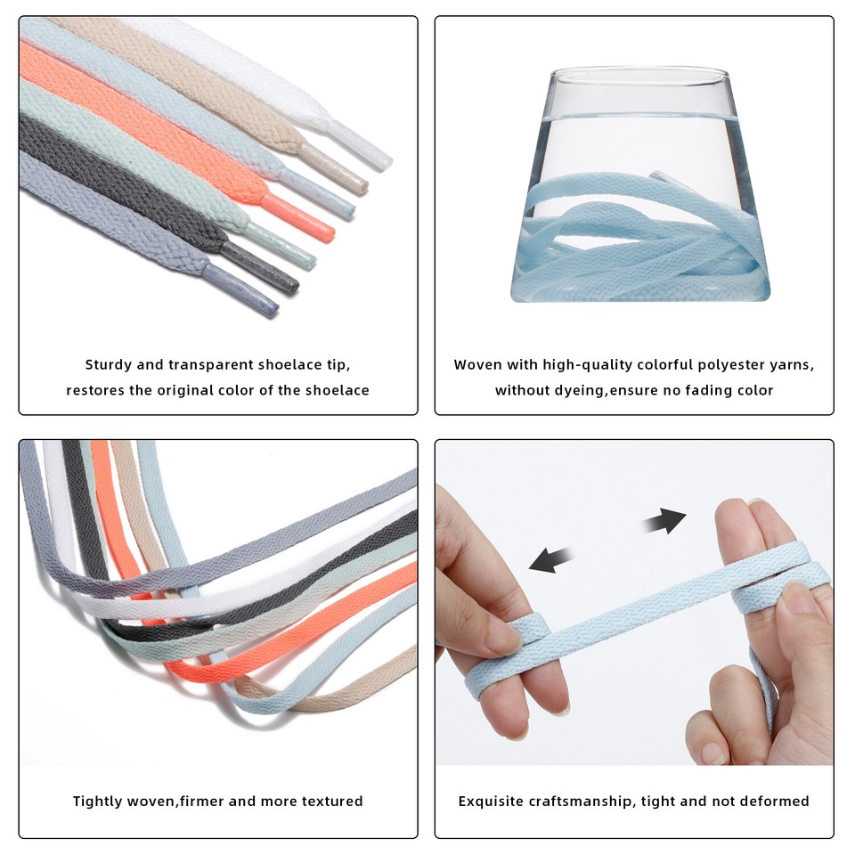 1Pair Flat Shoe Laces Replacement for Sneakers Boots Athletic Shoes 24 ...