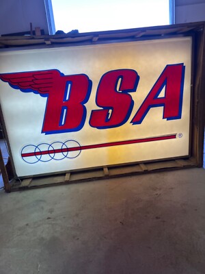 BSA motorcycle vintage dealer sign 1972 still in box 4’ x6’ | eBay