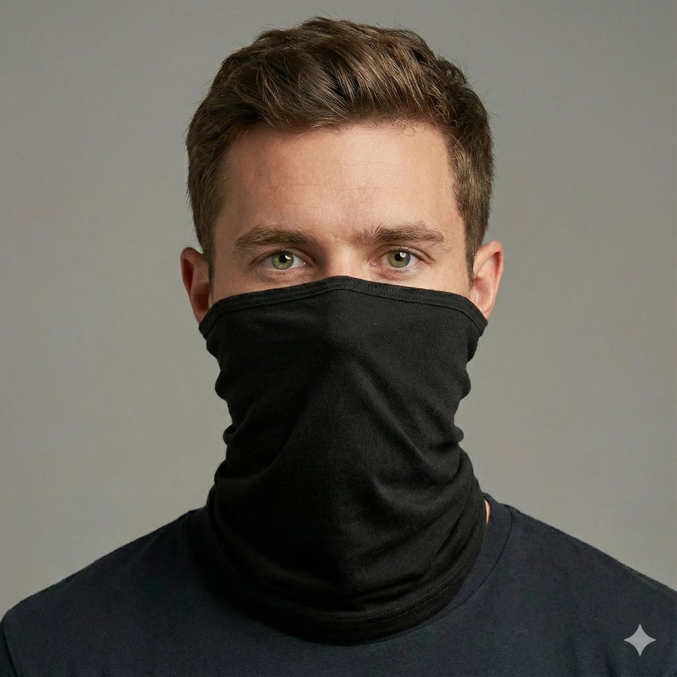 Plain Black Snood Reusable 3 Layer Breathable Face Covering | eBay UK