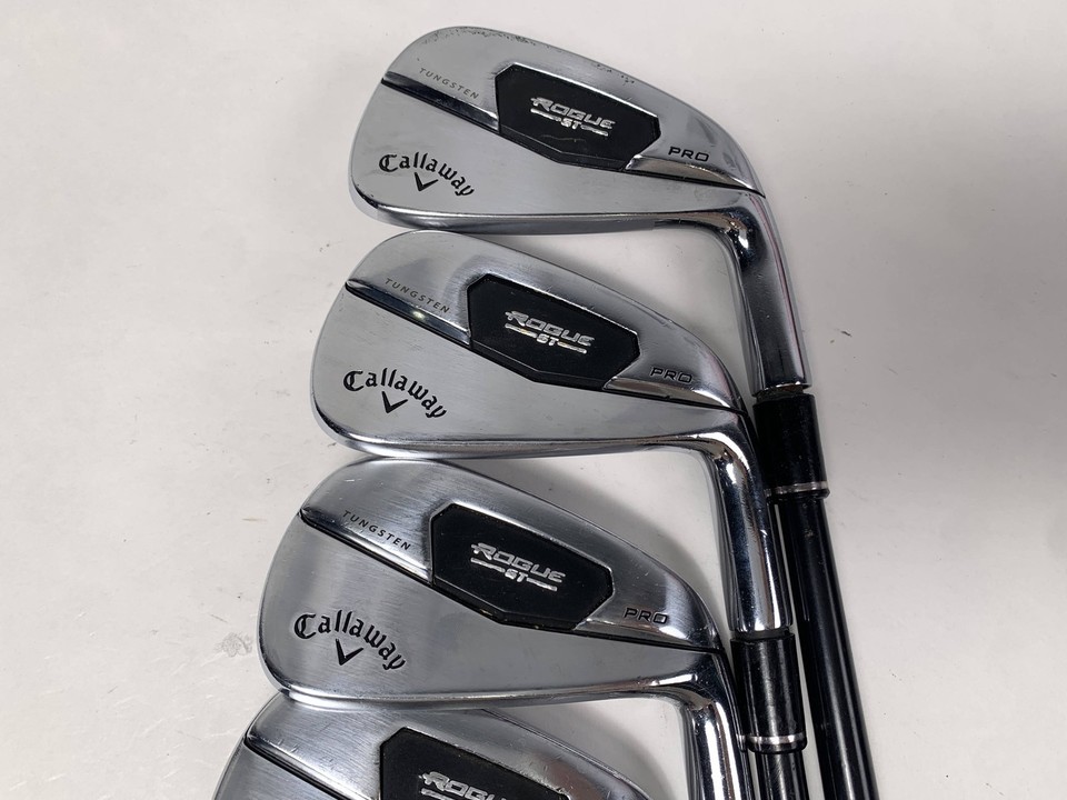 Callaway Rogue ST Pro Iron Set 5-PW Dynamic Gold S300 Black 105g Stiff ...