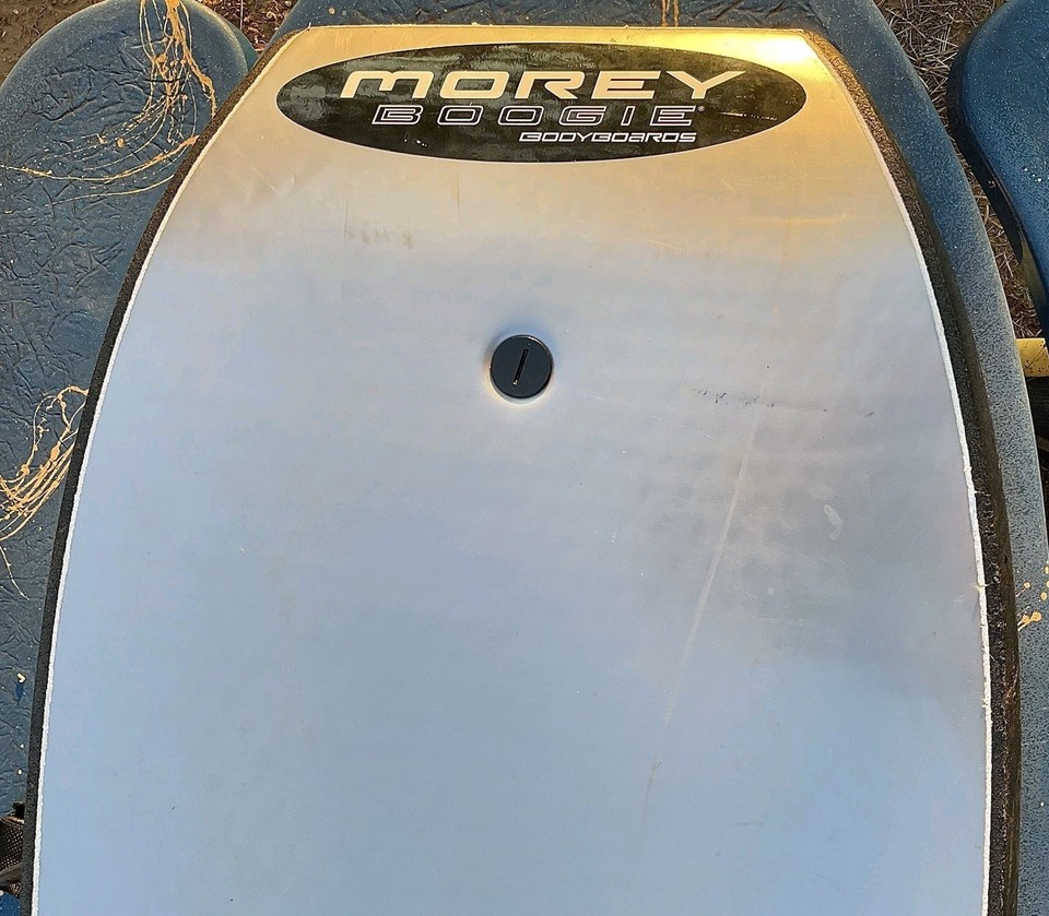 Vintage Morey Boogie Bodyboard Mach 7-SS White Silver Surfing Water ...