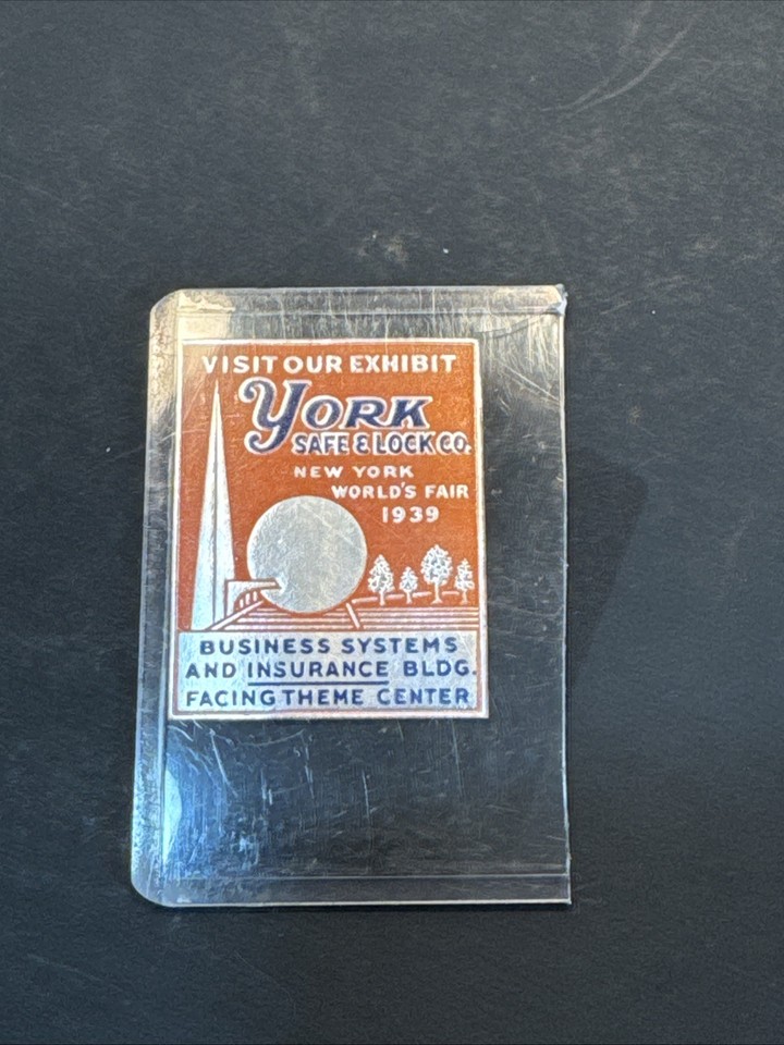 1939 York Safe & Lock New York World's Fair Gummed Foil Label | eBay