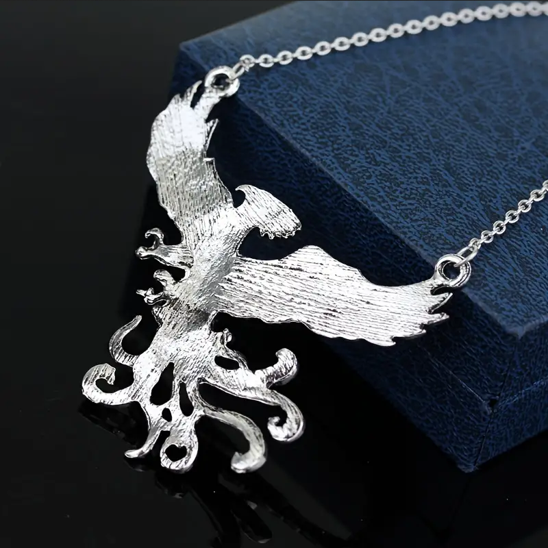 Flying Phoenix Jewelry Vintage Silver Fire-bird Wing Pendant Necklace ...
