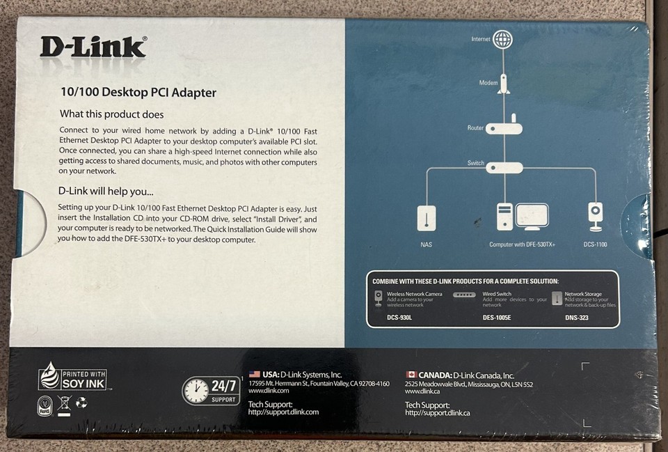 D-LINK 10/100 DESKTOP PCI ADAPTER DFE-530TX+ | eBay