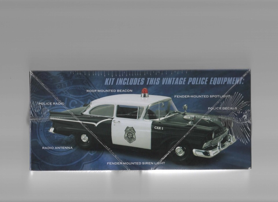 REVELL / M.K. '57 FORD CUSTOM POLICE CAR MODEL KIT FACTORY SEALED -FREE ...