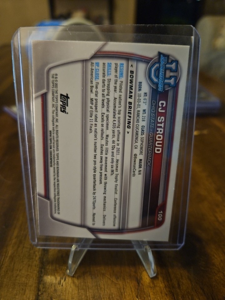 2022 Bowman University CJ Stroud #100 Ohio State Buckeyes! | eBay