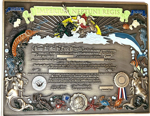 Amazing 6" Navy USN Commemorative Shellback Challenge Coin Metal Plaque ...