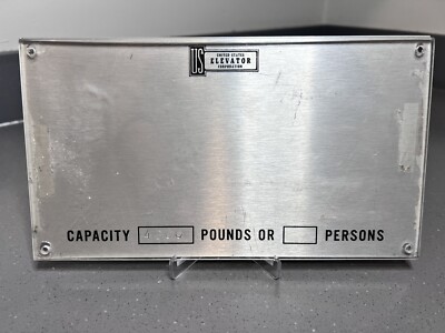 Vintage US Elevator Permit Holder Dover Otis Capacity 4000 | eBay