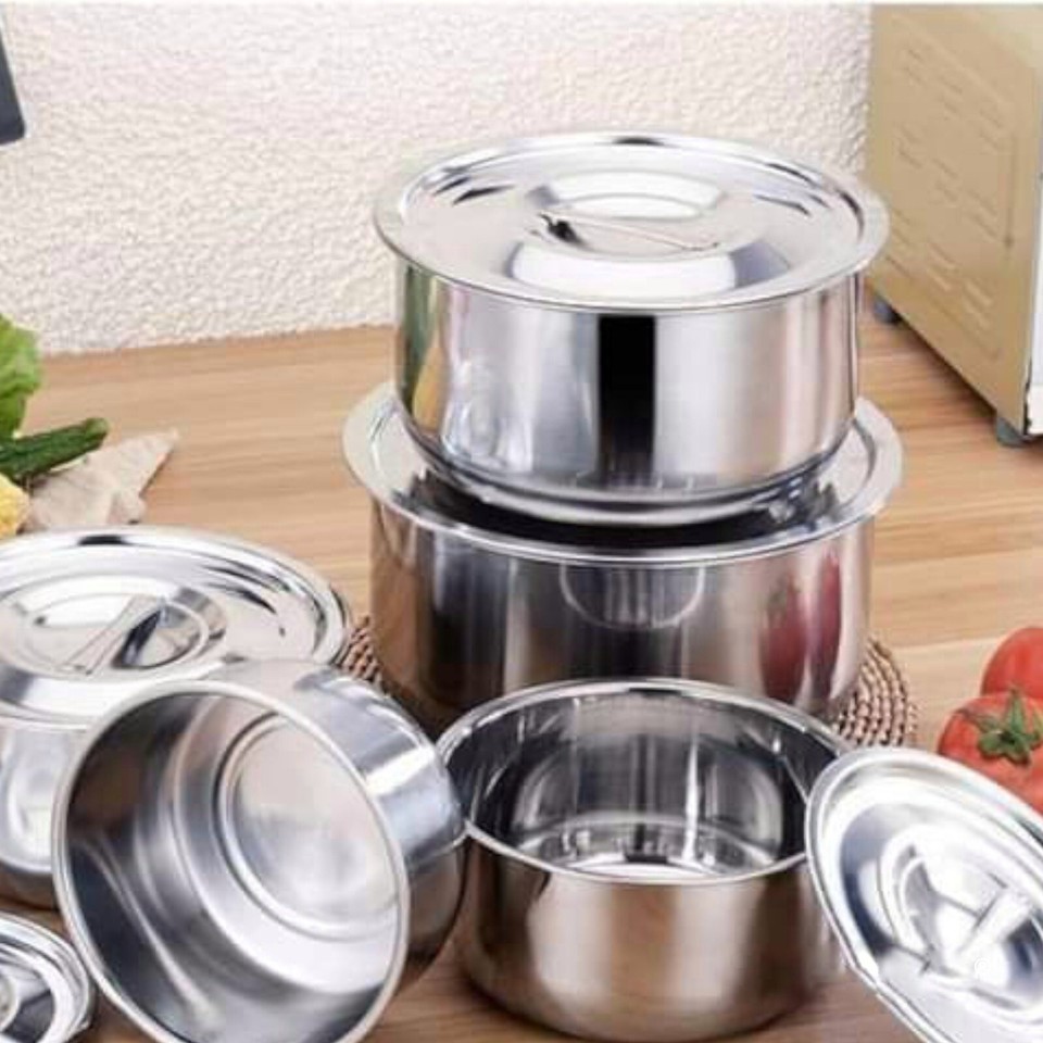 Stainless Steel Soup stock Pot Set Lid Steamer Food Container kitchen ...