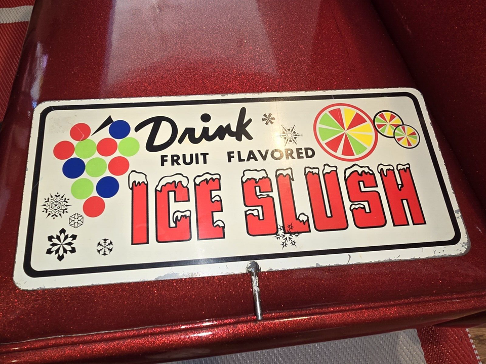 Vintage Drink Fruit Flavored Ice Slush Drinks Painted Metal Spinner ...