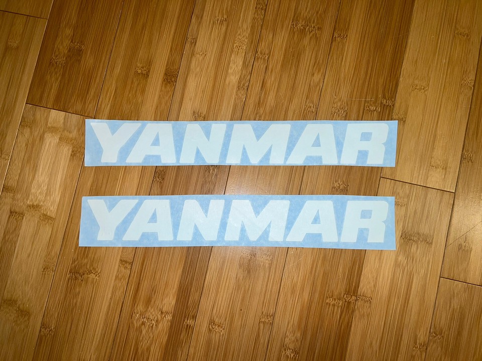 Yanmar 16” Sticker White (2 Set) Decal Engine Construction Loader ...