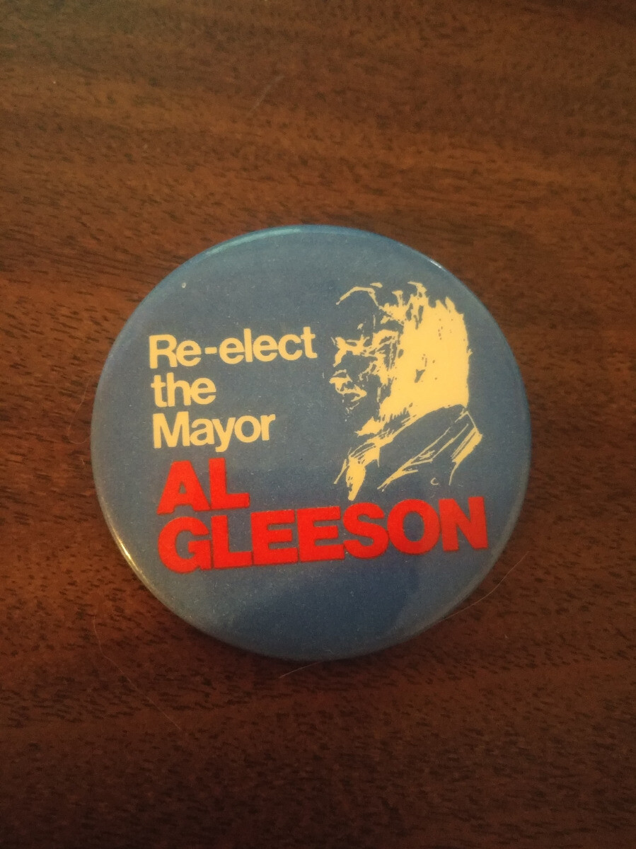 Vintage Pinback Button Pin Re elect Mayor Al Gleeson Rare Blue | eBay