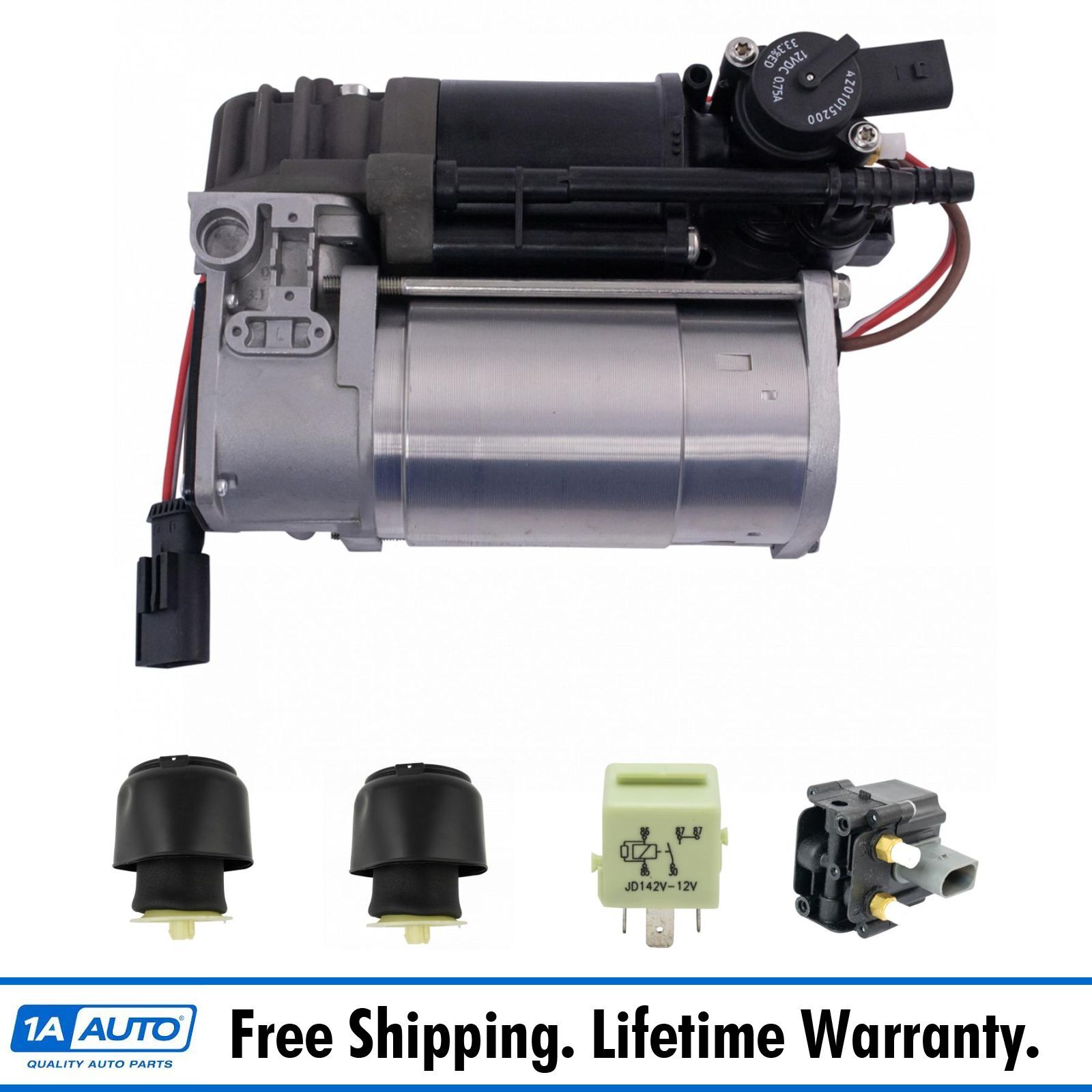 5 Piece Air Suspension Kit Compressor Rear Shocks Solenoid Valve Block ...