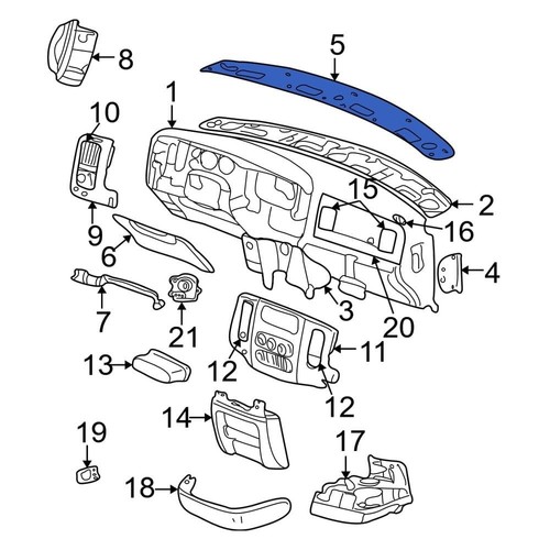 For Dodge Ram 1500 2002-2005 Dodge 5GT31XDVAC Upper Instrument Panel ...