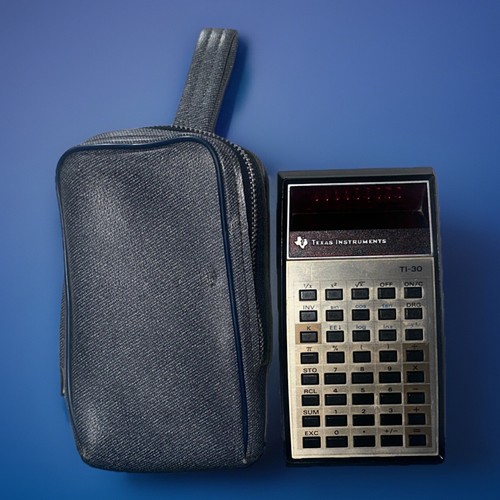 70's Texas Instruments TI-30 Calculator Working 1970s Red LED In Case ...