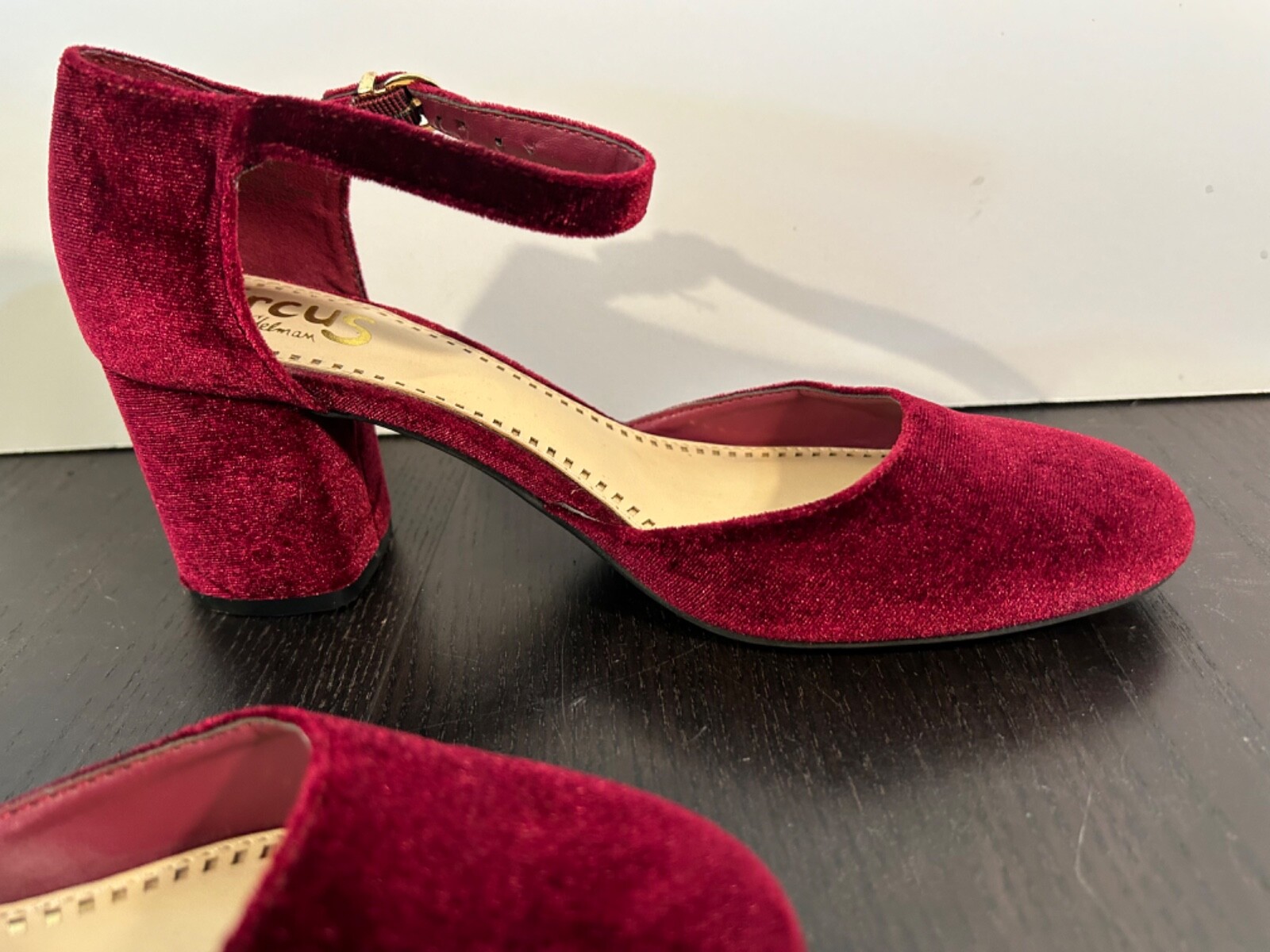 Sam Edelman Circus D’Orsay Burgundy Red Velvet Heels … - Gem
