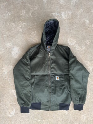 Carhartt EJ001 Active Detroit Jacket, USA Made, Hunter Green, Size Large | eBay