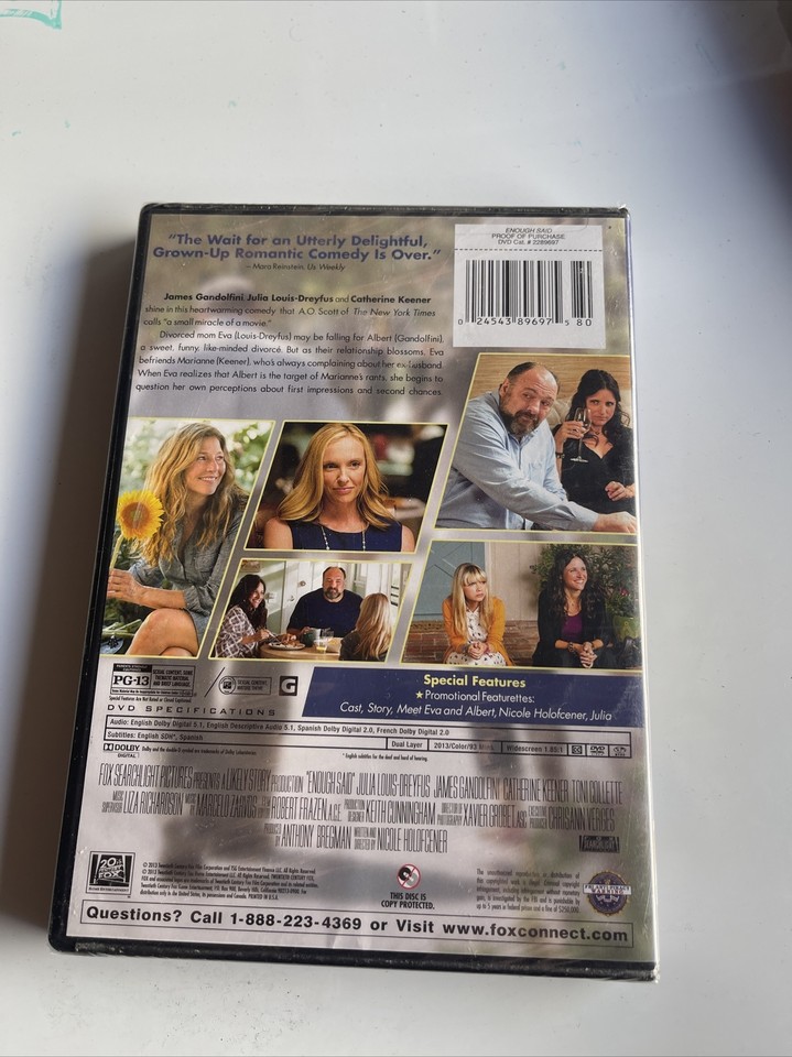 Enough Said (DVD 2013) James Gandolfini Julia Louis- Dreyfus PG-13 ...