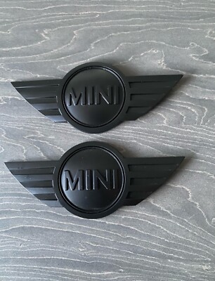 2 X MINI R50 R55 R56 MATTE MATT BLACK METAL BONNET/BOOT BADGES | eBay