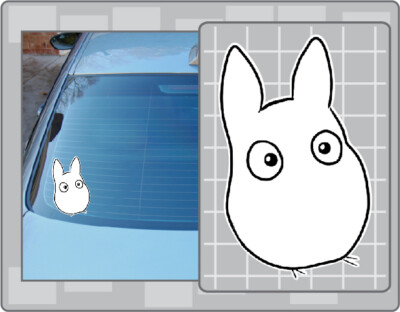 WHITE TOTORO Vinyl Decal #2 Car Truck Window My Neighbor Totoro Sticker ...