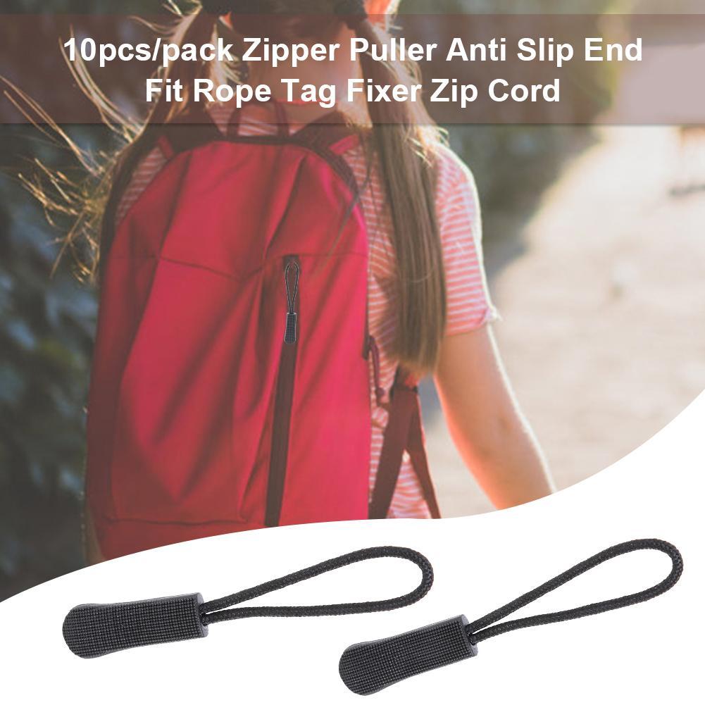 10pcs/pack Zipper Puller Anti Slip End Fit Rope Tag Fixer Zip Cord ...