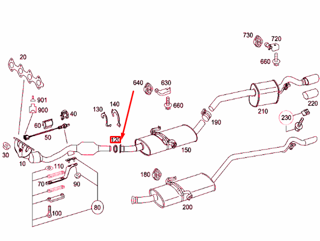 Mercedes-Benz a W169 Exhaust Pipe Sealing Ring A1694920081 Genuine for ...