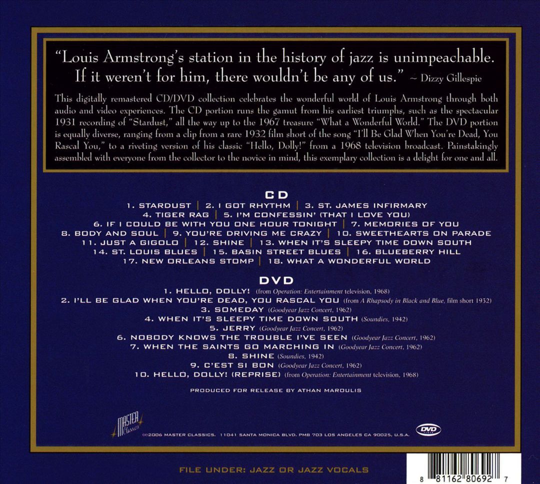 LOUIS ARMSTRONG CENTENNIAL ANTHOLOGY NEW CD & DVD 741157066425| eBay