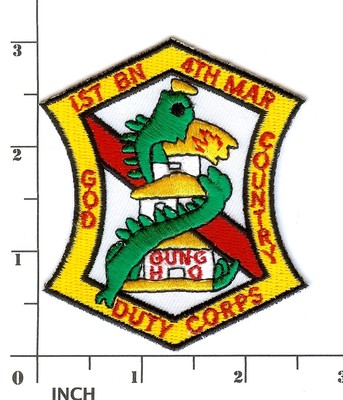 USMC 1st Bn/4th Mar Vietnam -style PATCH ! 1/4 1st Battalion/4th ...