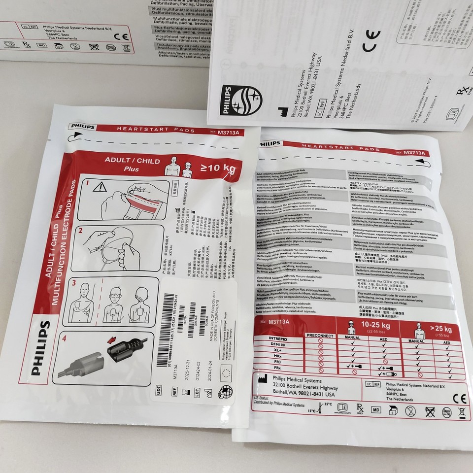 M3713A AED Electrode Pads of Philips HeartStart M3860A M3861A M4735A ...
