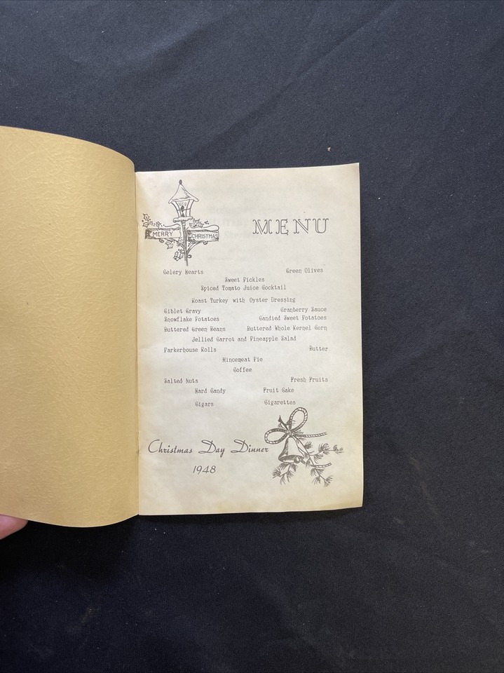 1948 Christmas Menu 728 Military Police Battalion Fort Sheridan ...