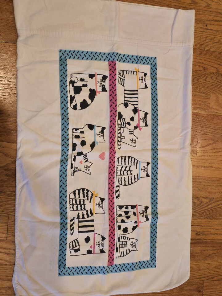 Vintage Westpoint Stevens Cat Sheet Set Queen 3 Piece Cotton Flannel ...