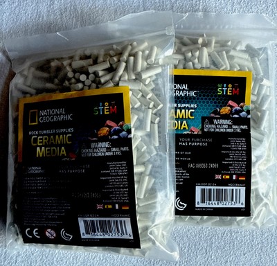 (2) Packs NATIONAL GEOGRAPHIC Ceramic Media Pellets for Rock Tumbling ...