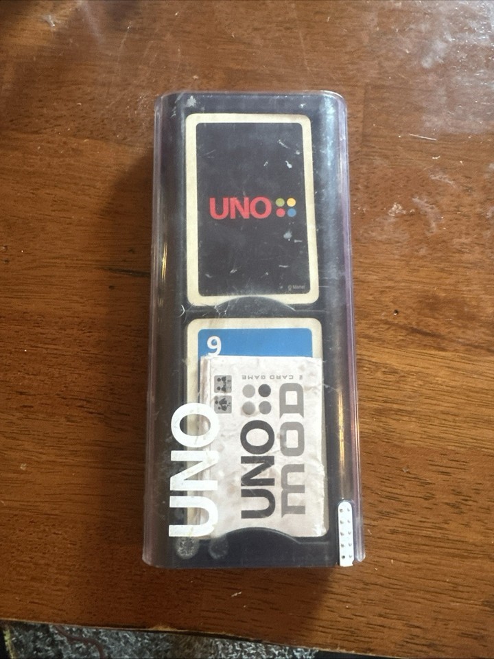 Black UNO MOD 2009 Mattel Playing Card Game Plastic Slide Case | eBay