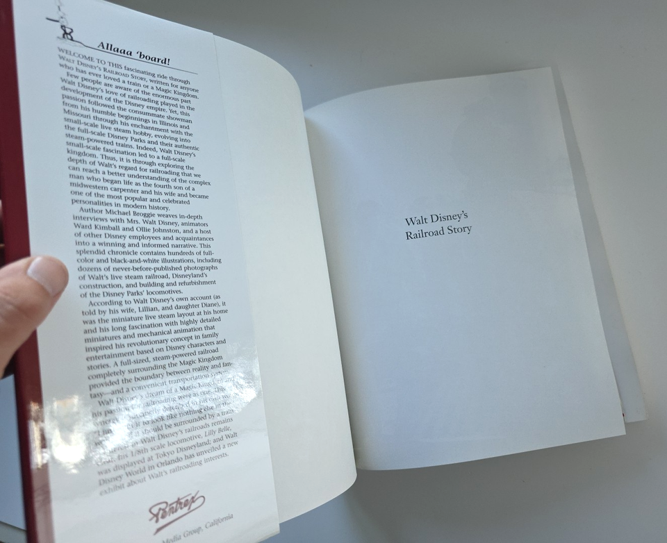 SIGNED Walt Disney’s Railroad Story Michael Broggie Hardcover ...