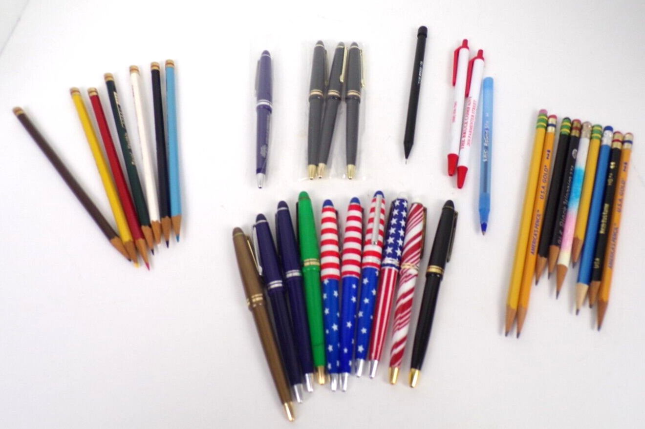 Vintage New & Used Pens & Pencils Berol Verithin Advertising Lot of 34 ...