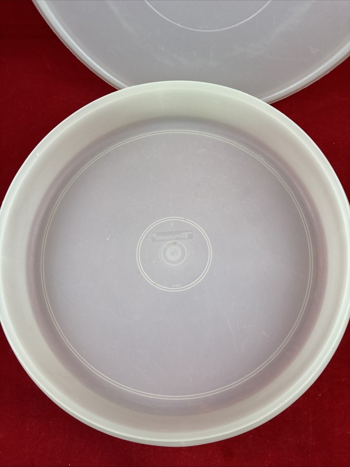 Vintage Tupperware 12” Round Pie Cupcake Cookie Container #242-5 with ...