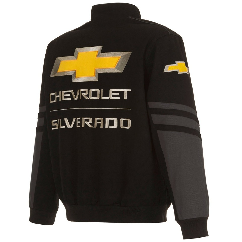 Authentic Chevrolet Silverado Embroidered Cotton Jacket JH Design Black ...