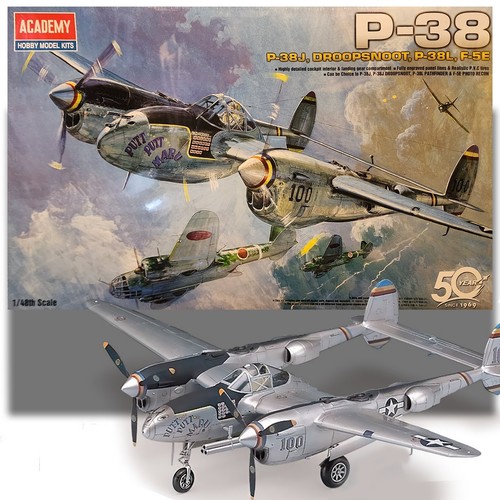 ACADEMY 12282 1/48 P-38E/J/L LIGHTNING KIT | eBay