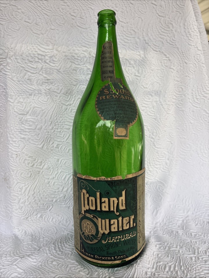 Rare 1926 Poland Spring Water Bottle Maine Hiram Ricker Sons Original ...