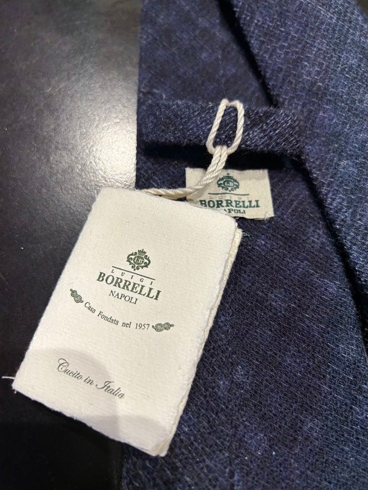 LUIGI BORRELLI Wool Tie Navy Multi-Color | eBay