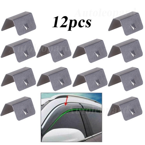 12Pcs Car Wind/Rain Deflector Clips Channel Fixing Retaining Clips for ...